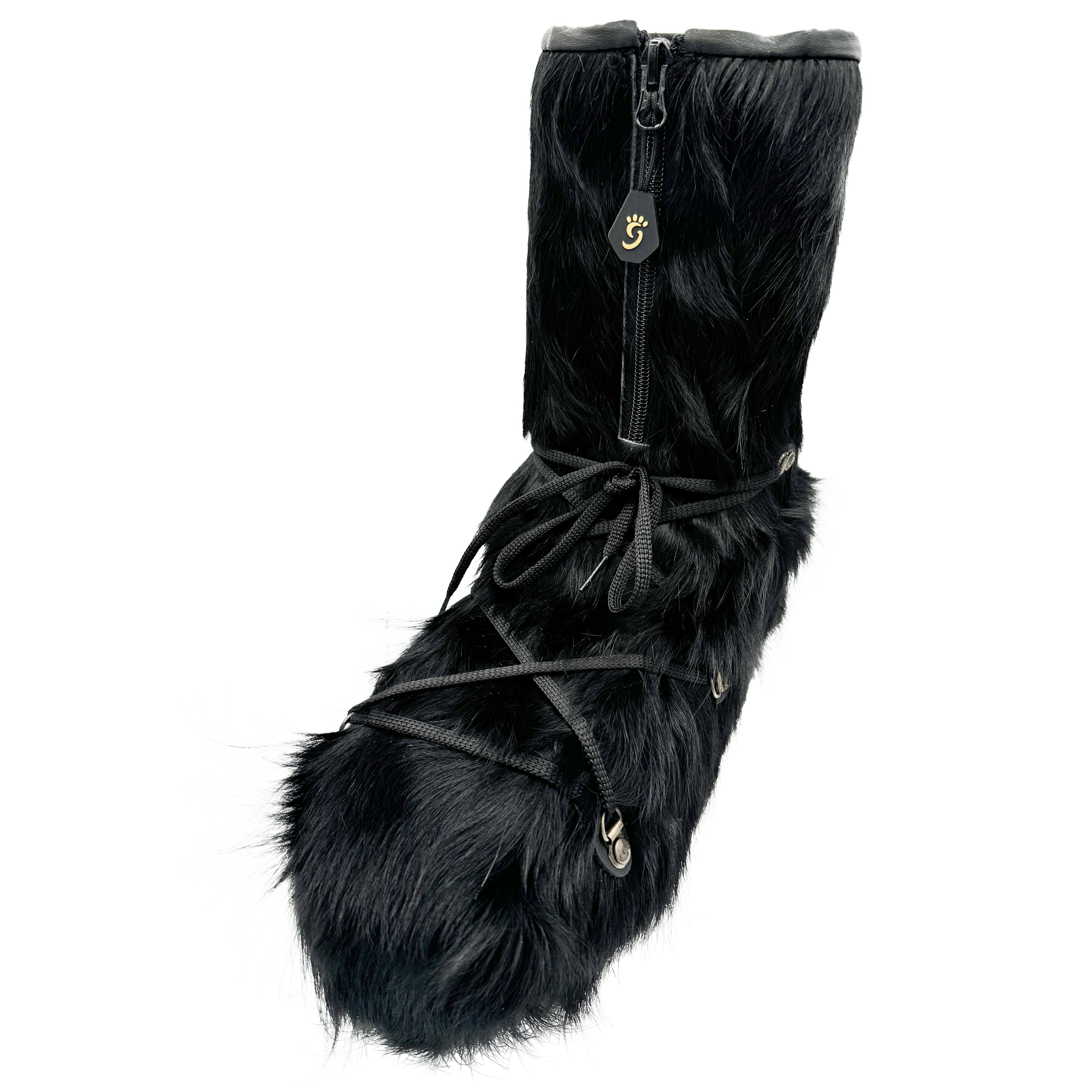 Black Cow Skin Winter Boots for Men & Women by Fourures Grenier ...