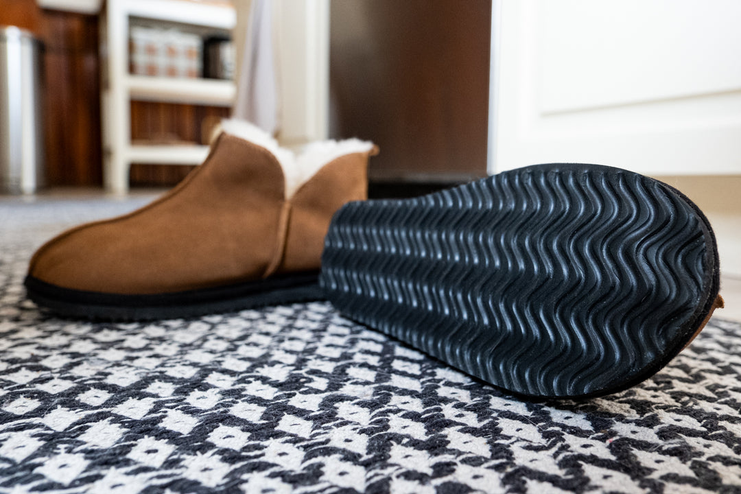 Unisex Hard Sole Ankle-High Sheepskin Slippers for Men & Women ...