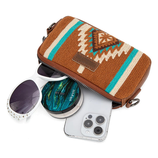 Wrangler Southwestern Knitted Mini Wallet Crossbody Bag – Leather-Moccasins
