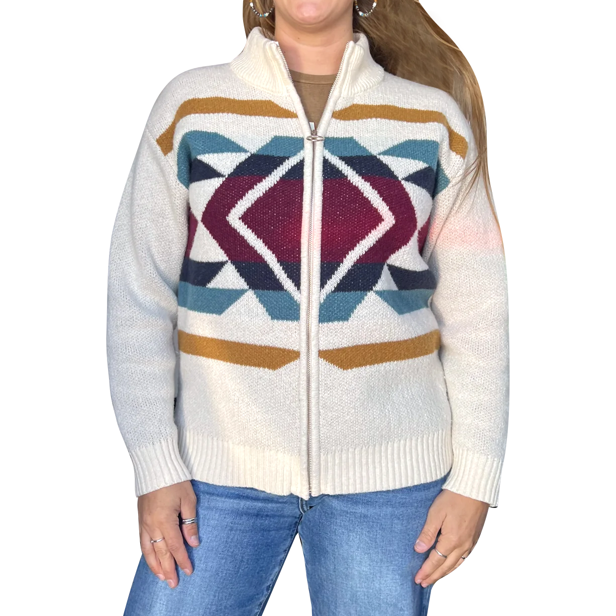 Women's Gunsmoke Knit Zip-Up Sweatshirt Jacket Rowdy Crowd Clothing ...