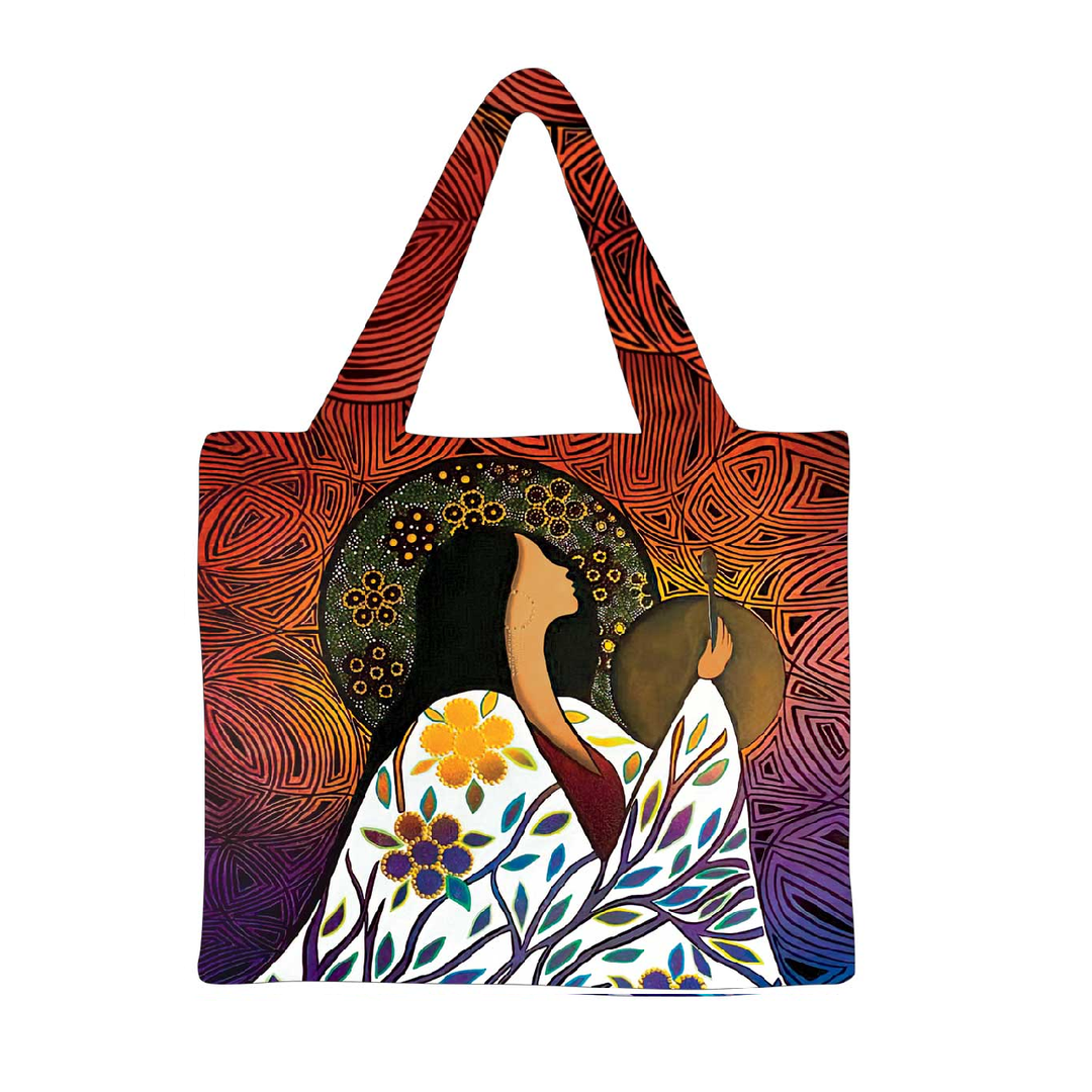 Indigenous Design Shopping Bags – Leather-Moccasins