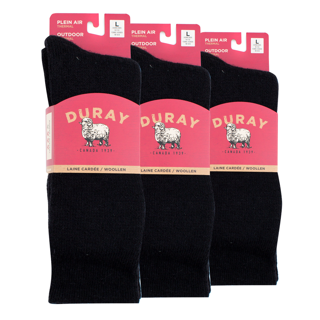 Duray Men's Boreal Thermal Wool Socks (3 Pack) Made In Canada – Leather ...