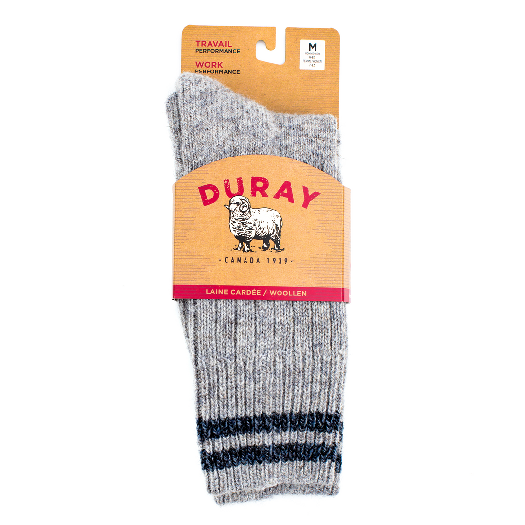 Duray Men's Robust Wool Work Sock Made In Canada – Leather-Moccasins
