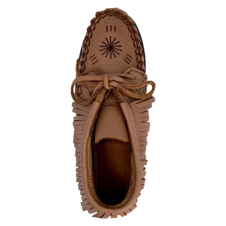 Women's Ankle High Moccasin Shoes Stylish Fringe & Embroidered Vamp ...
