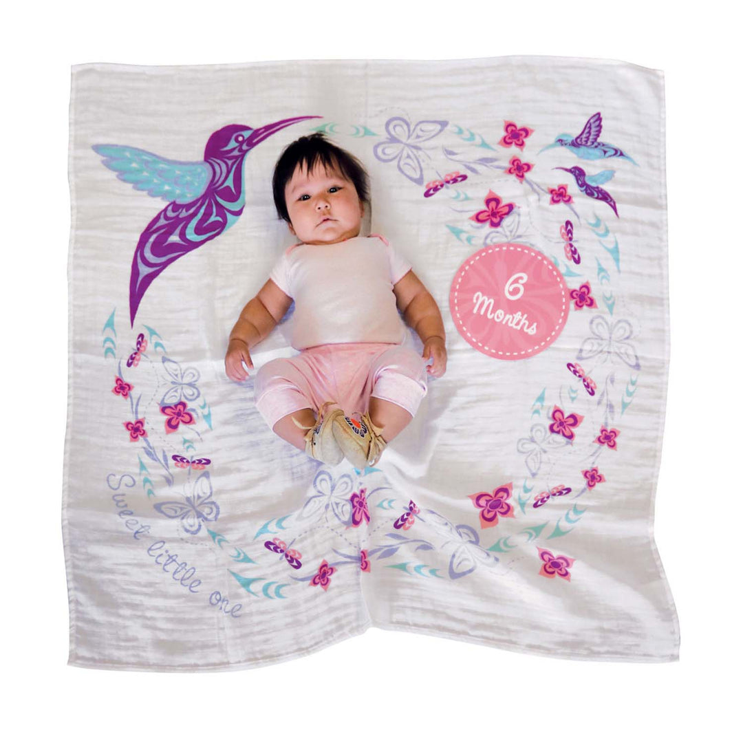 Indigenous Art Baby Blanket & Milestone Sets 100% Muslin 40" x 40 ...