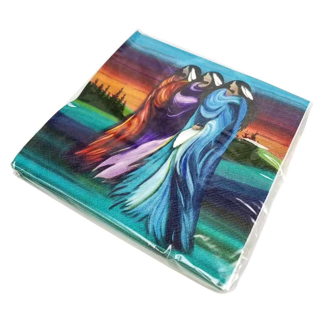 Indigenous Native Art Paper Single-Use 3-Ply Luncheon Napkins – Leather ...