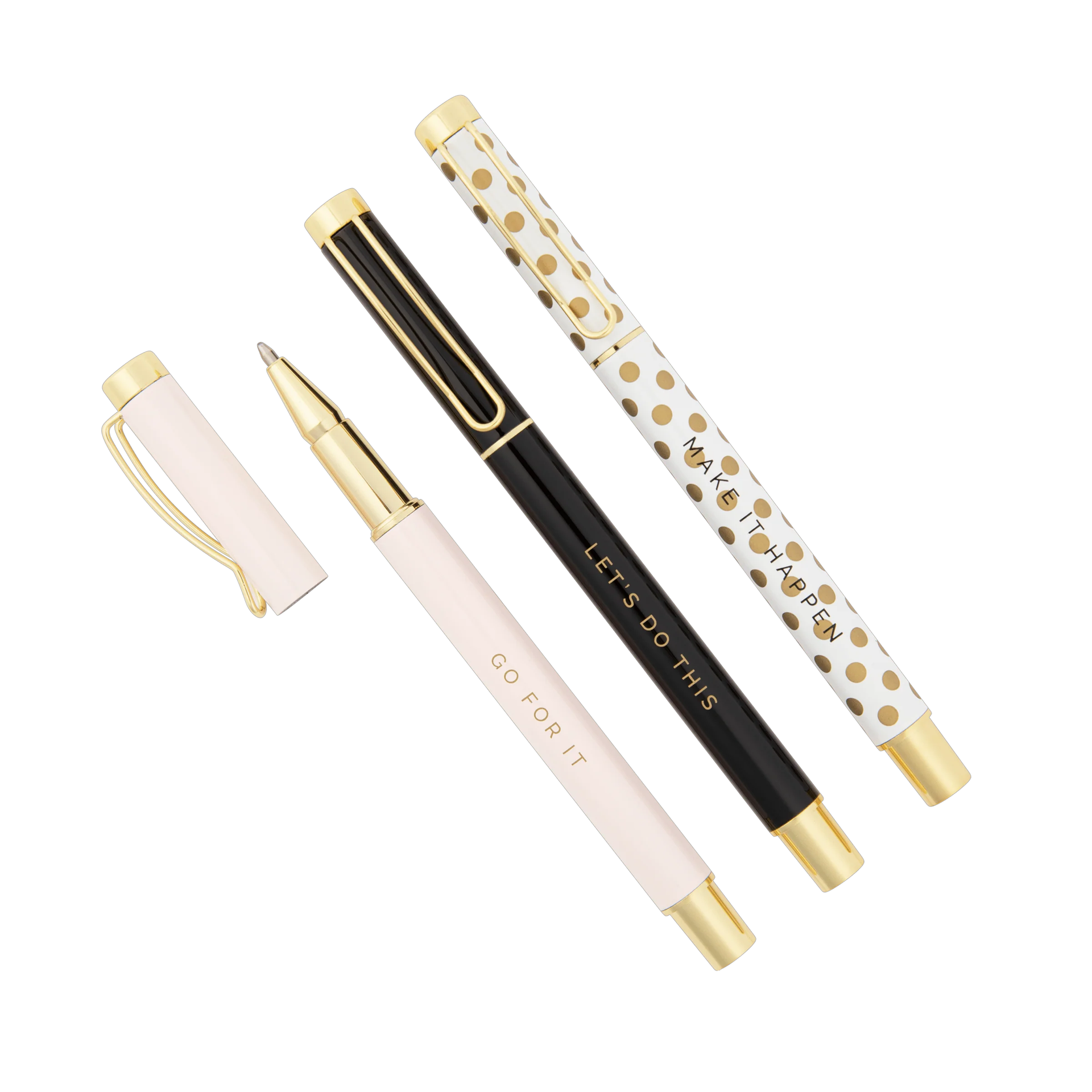 Inspirational Medium Ballpoint Pens 3 Pack Black Ink Sweet Water Decor ...