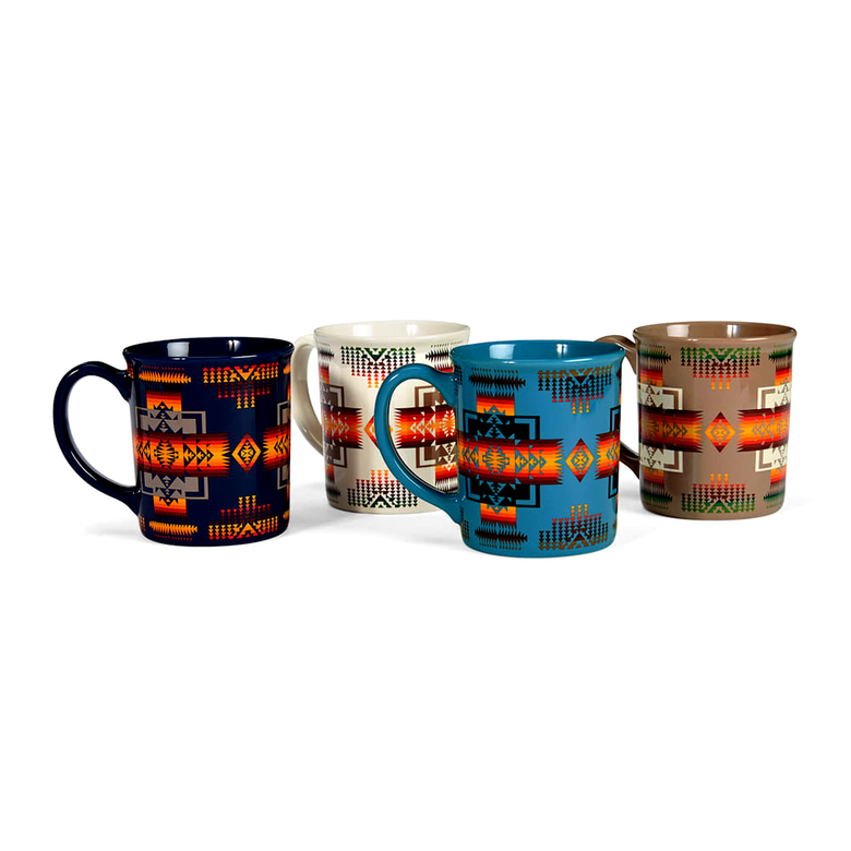 Pendleton Arrowheads Chief Joseph Multi Ceramic 12 oz Mug Set of 4 ...