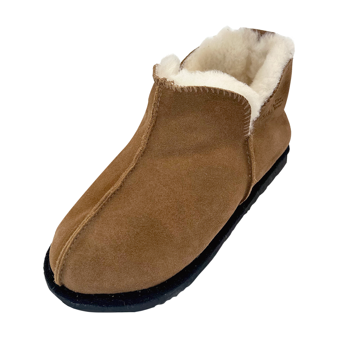 Unisex Hard Sole Ankle-High Sheepskin Slippers for Men & Women ...