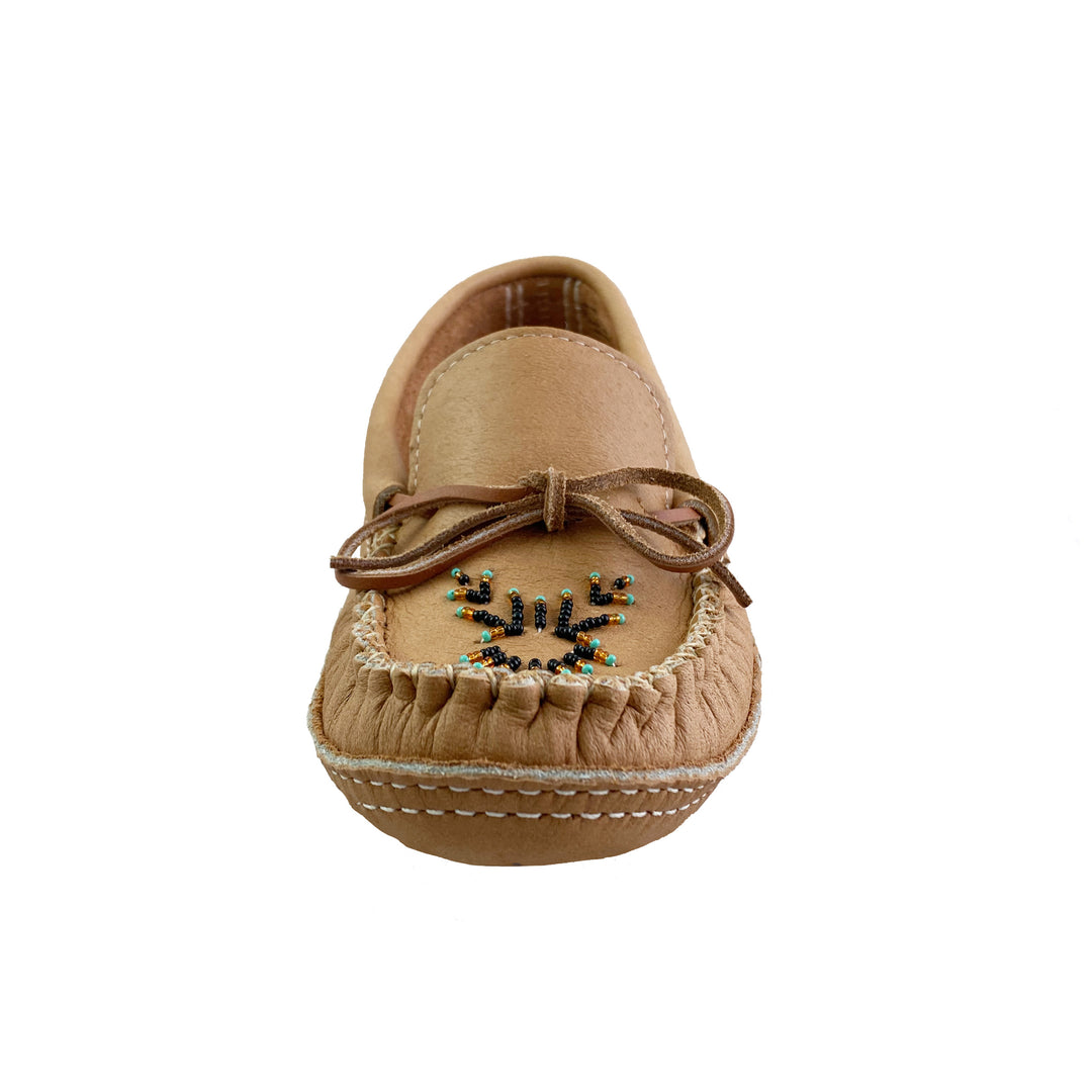 Men's Soft Sole Genuine Moose Hide Leather Beaded Moccasin Slippers ...
