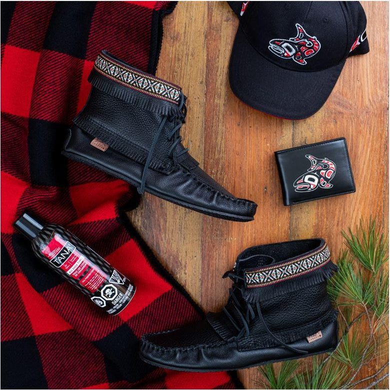 Jamie Sterritt Black Wallet with Salmon Native American Design ...