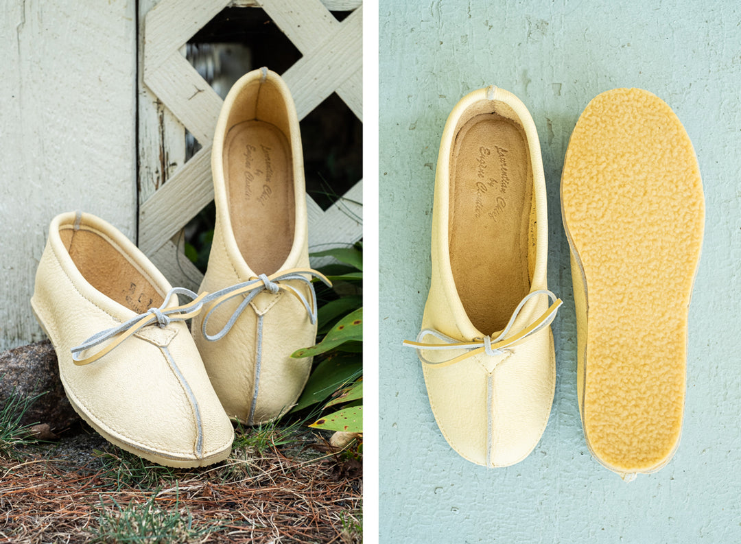 Women's Genuine Leather Crepe Sole Ballet Style Moccasin Slipper Shoes ...