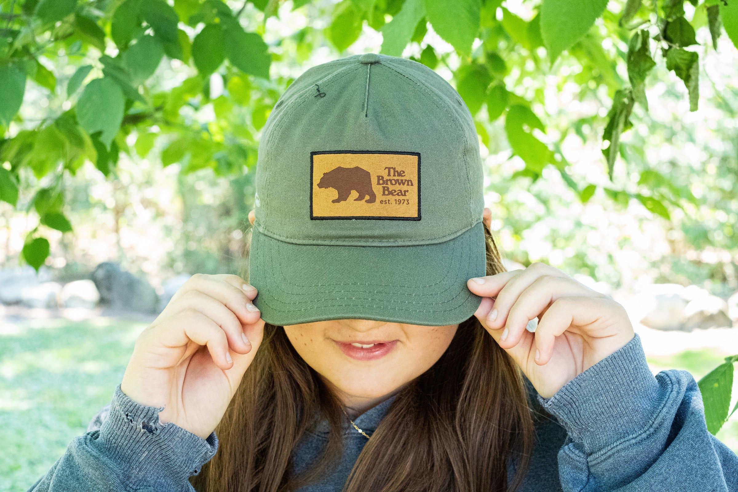 'The Brown Bear' Merch Baseball Cap with Laser Etched Suede Patch ...