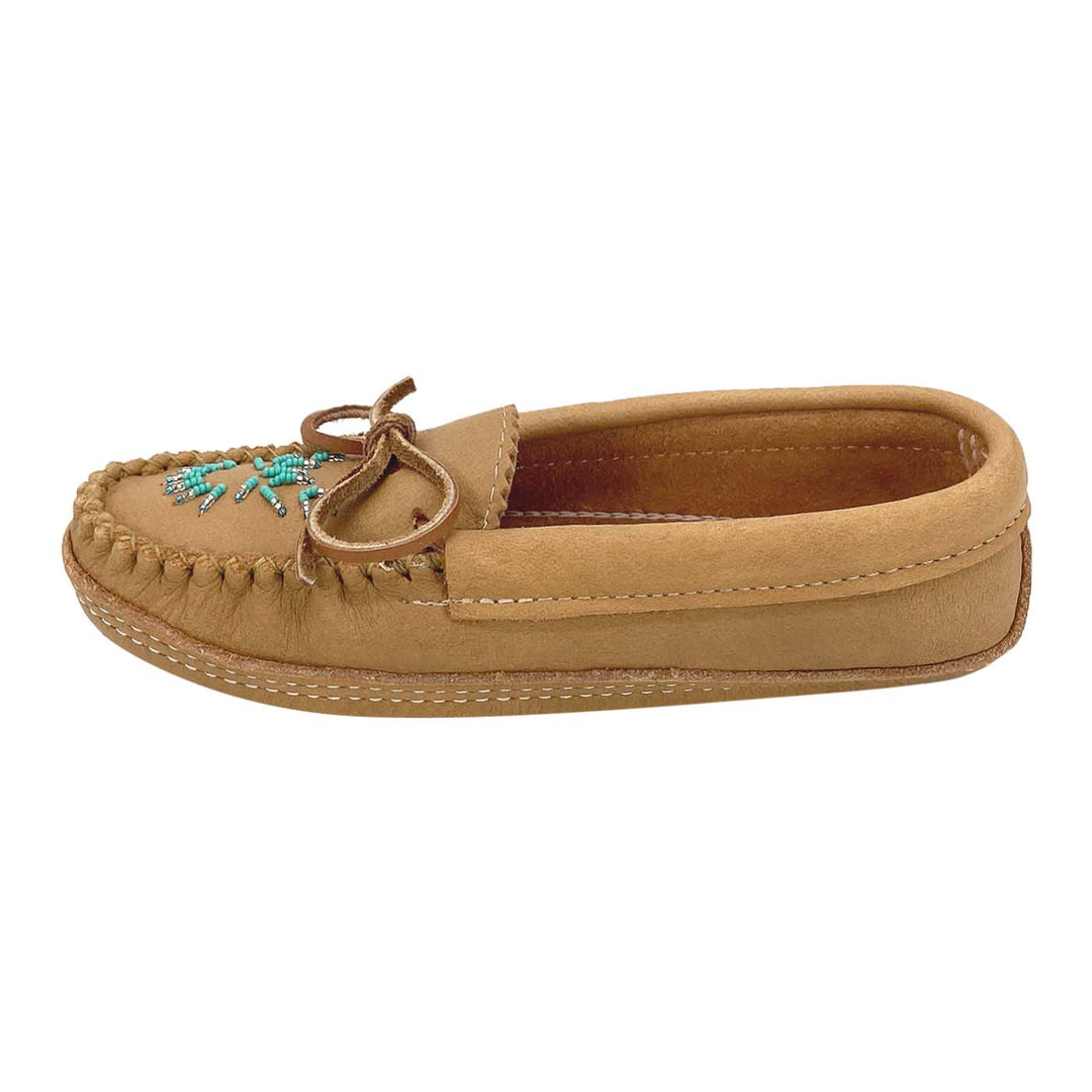 Women's Soft Sole Genuine Moose Hide Leather Beaded Moccasin Slippers ...