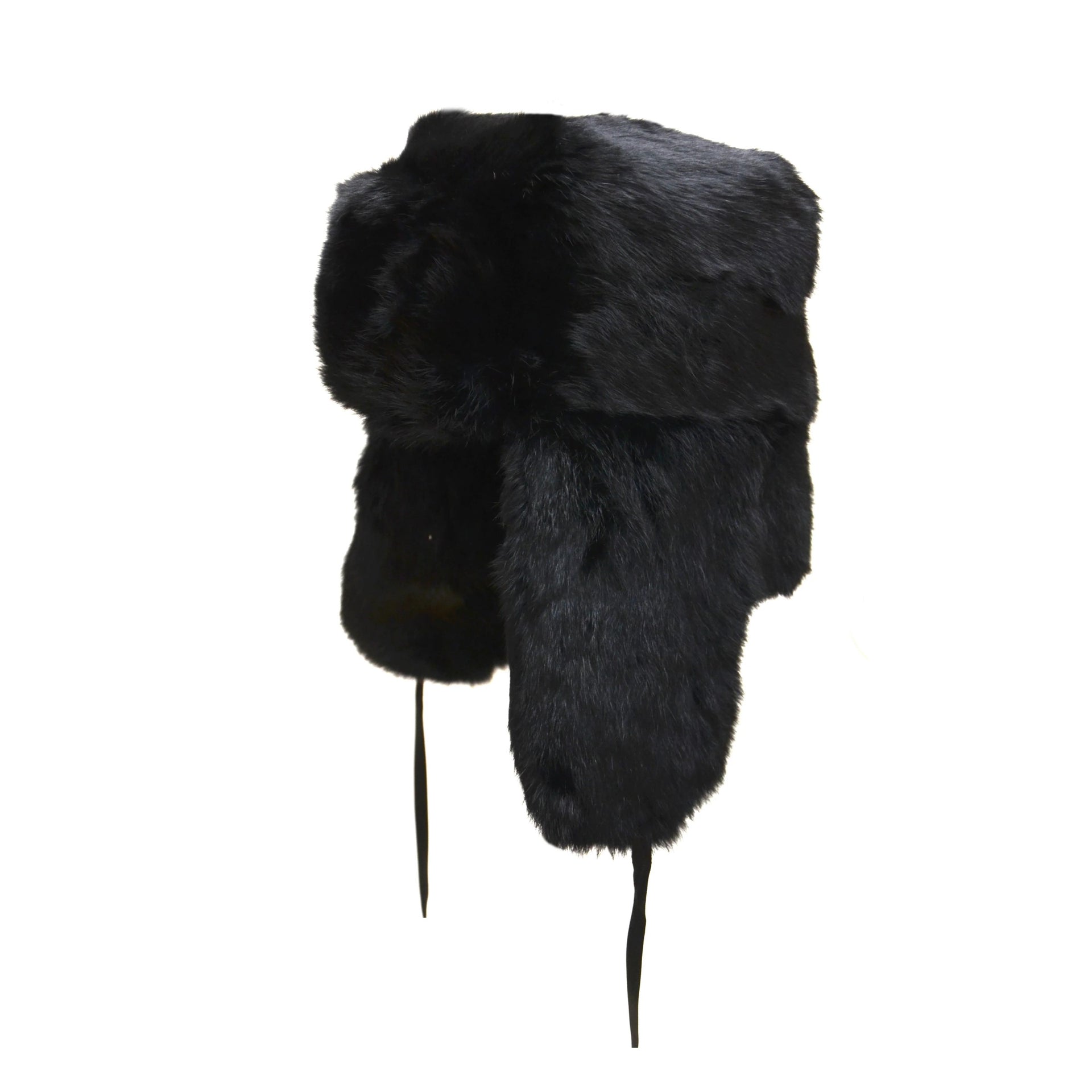 Crown Cap Luxurious Grey Real Rabbit Fur Aviator Hat for Men & Women ...