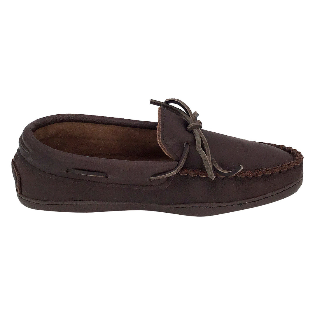 Men's Boat Shoe Style Genuine Moose Hide Leather Rubber Sole Moccasins ...