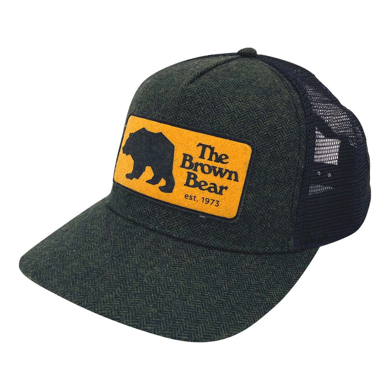 'The Brown Bear' Merch High Crown Trucker Hat with Woven Label ...