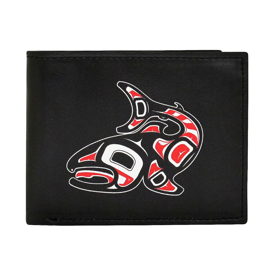 Jamie Sterritt Black Wallet with Salmon Native American Design ...