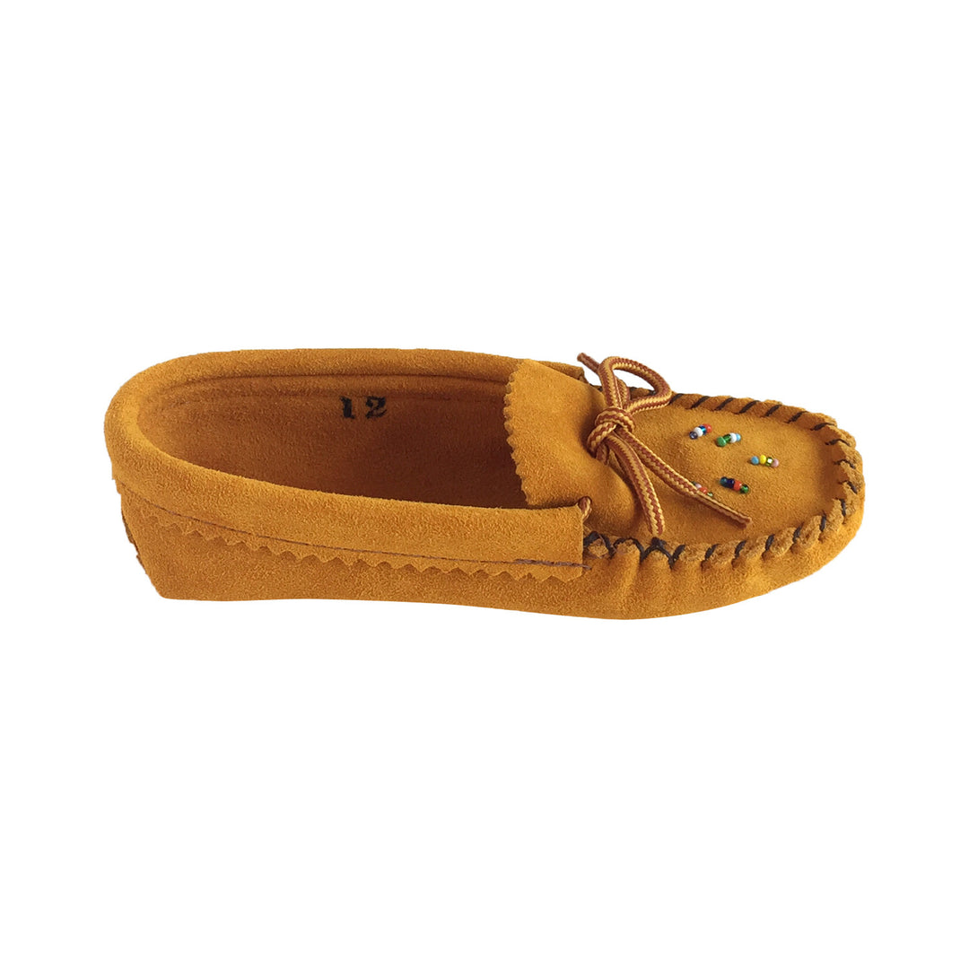 Children's Beaded Suede Moccasins Indian Tan Bastien Industries Canada ...