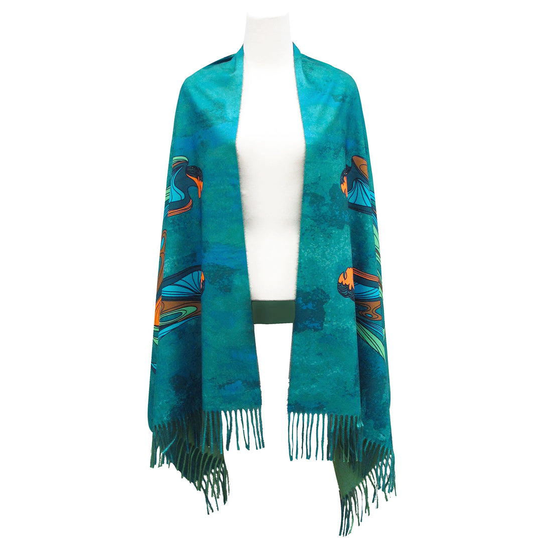 Native Sioux Artist Maxine Friends Art Print Shawl – Leather-Moccasins