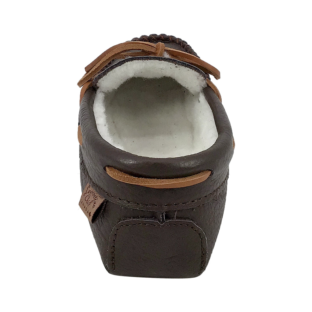 Men's Fleece Lined Buffalo Hide Canada Made Leather Moccasin Slippers ...