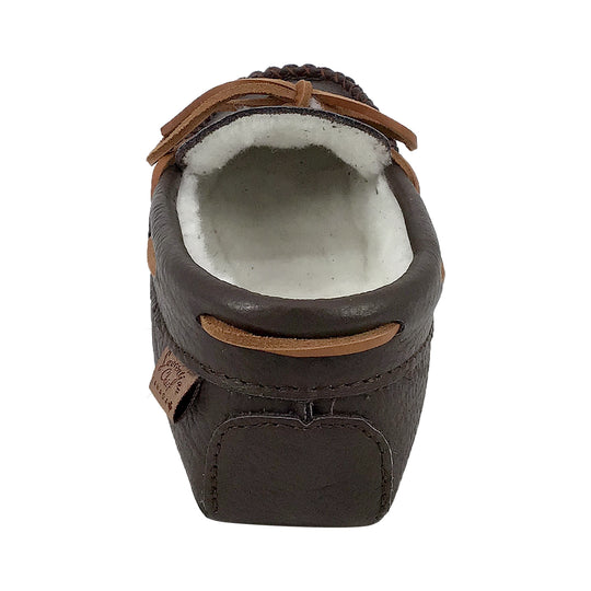 Men's Fleece Lined Buffalo Hide Canada Made Leather Moccasin Slippers ...
