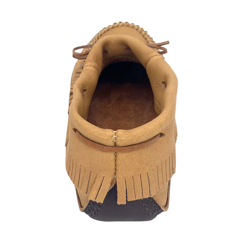 Men's Genuine Moose Hide Leather Earthing Ankle Fringed Moccasin Shoes ...