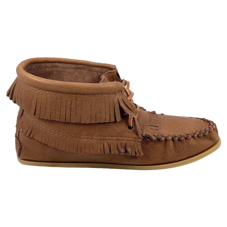 Women's Maple Brown Laurentian Chief Apache Ankle Moccasin Boots – Leather-Moccasins