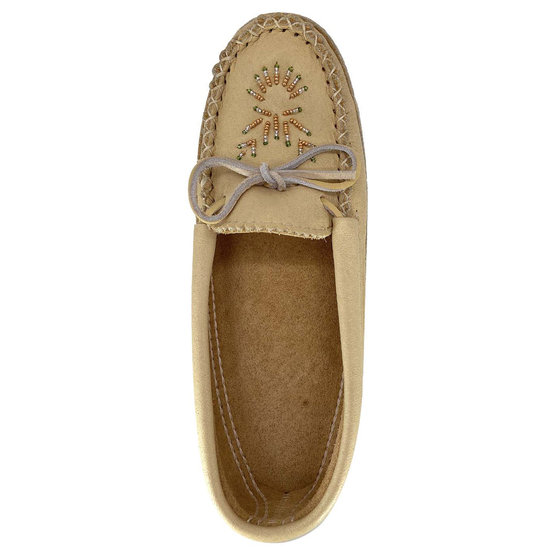 Women's Soft Sole Genuine Moose Hide Leather Beaded Moccasin Slippers ...
